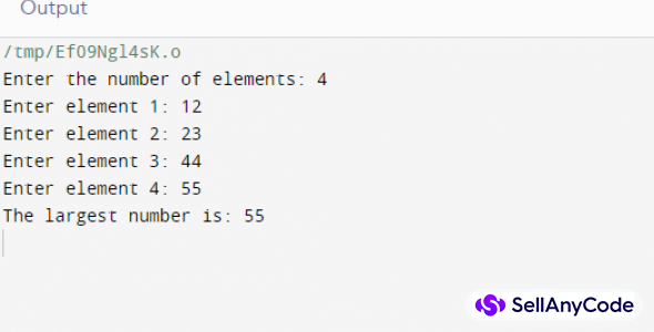 Largest Number C Code Source Code - SellAnyCode