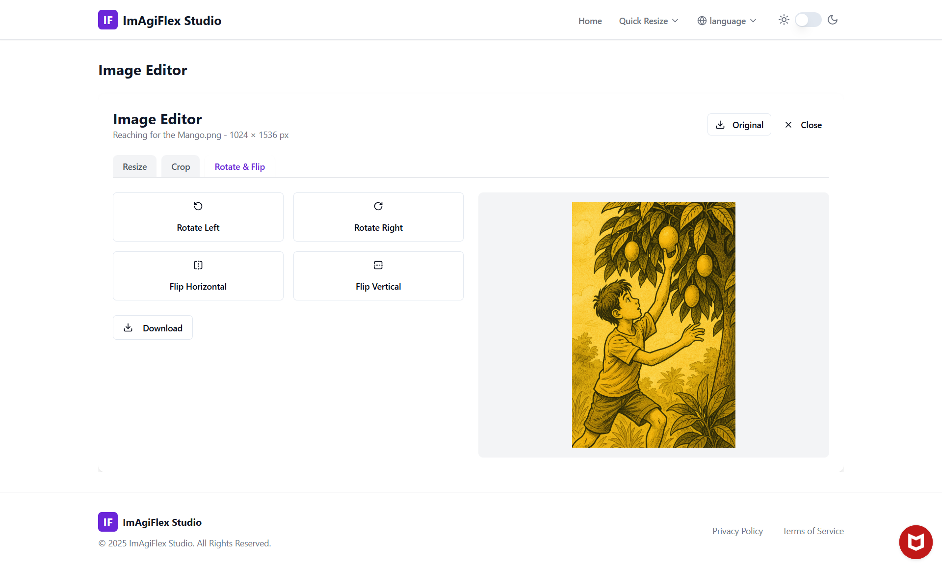 Modern Image Resizer React Js Website Source Code - SellAnyCode