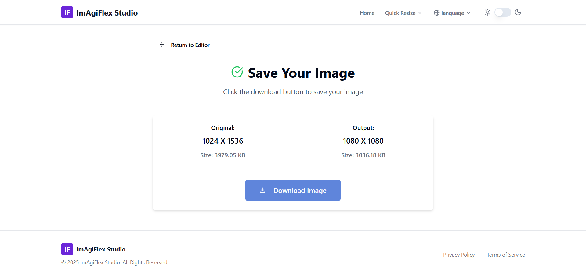 Modern Image Resizer React Js Website Source Code Sellanycode