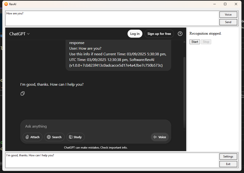 Rev AI AI Chat, Voice Recognition & Text-to-Speech Assistant Source Code - SellAnyCode