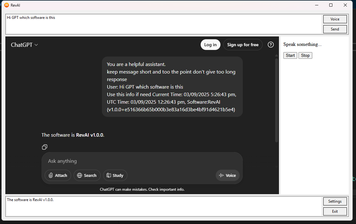 Rev AI AI Chat, Voice Recognition & Text-to-Speech Assistant Source Code - SellAnyCode